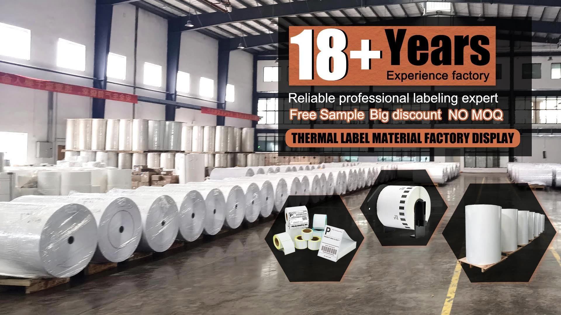 Industrial Semi-glossy Barcode Label Jumbo Roll Self-adhesive Thermal ...