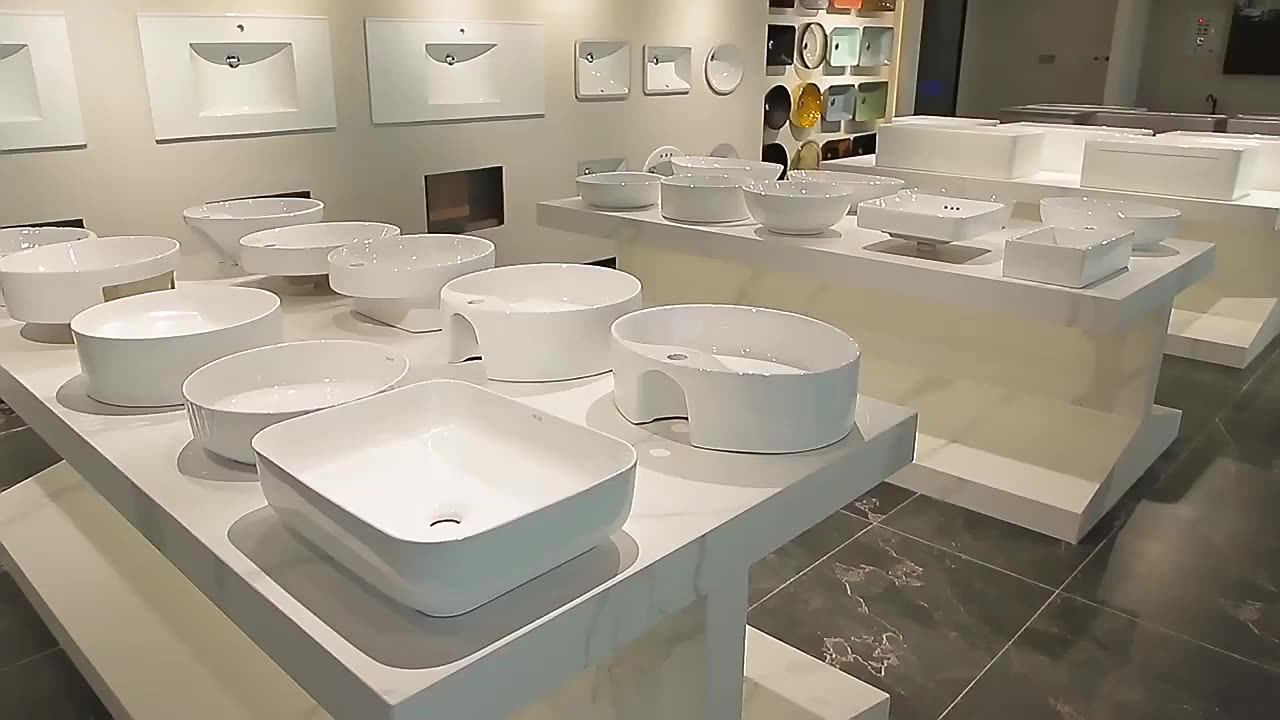 Hotel Bathroom Vanity Sink Hands Washing Basin Rectangular Porcelain ...