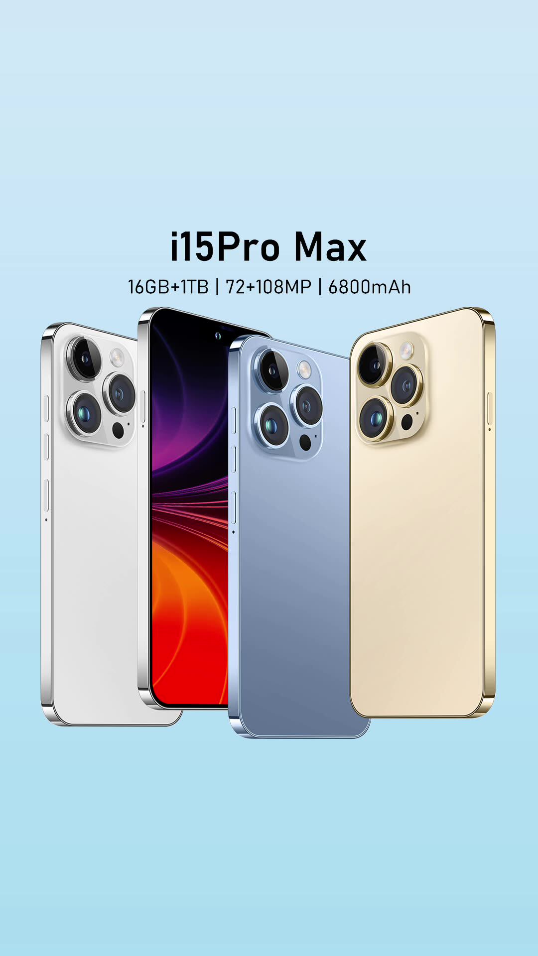 The Latest Original Phone I15 Pro Max 16gb+1tb 5g Smartphone 7.3 Inch ...
