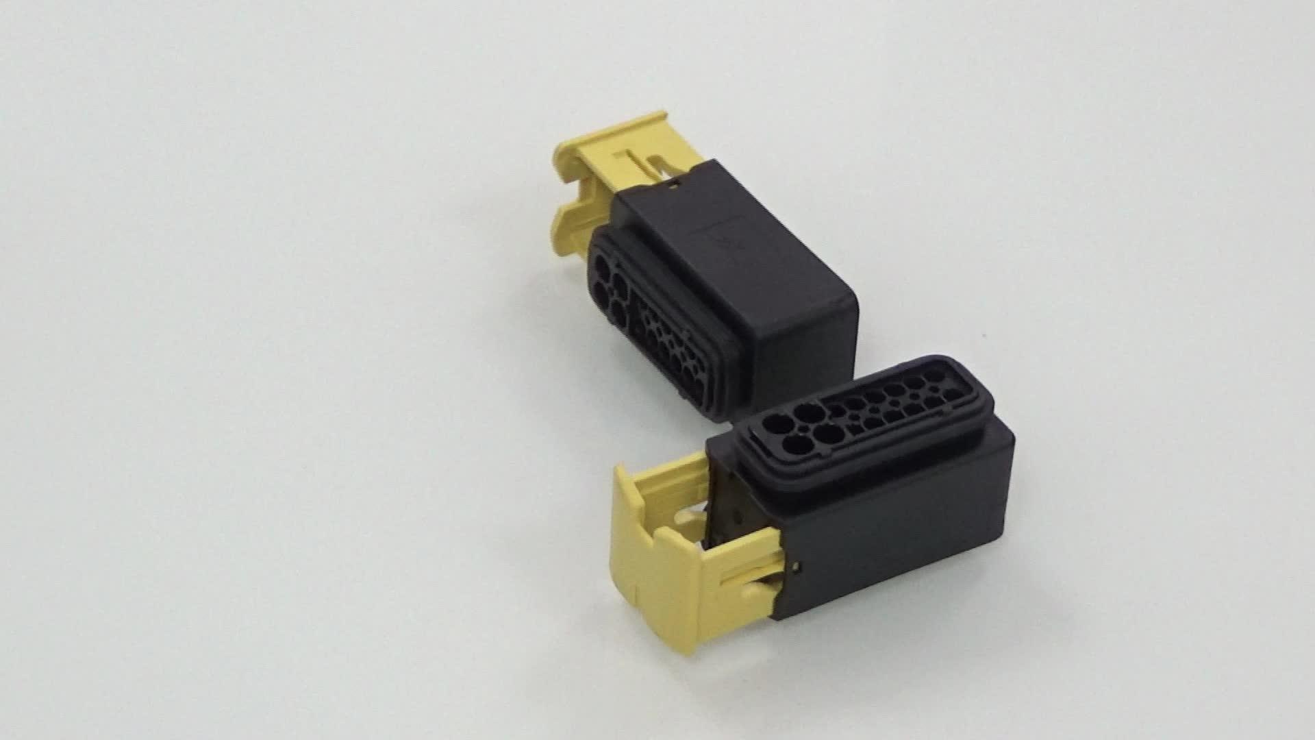 New Style 1-1564337-1 Yellow+black Female 16 Pin Ip67 Car Wire Harness ...