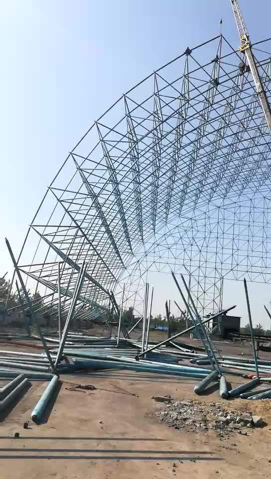 Prefab Galvanized Steel Bolted Ball Connection Space Frame Roof System ...