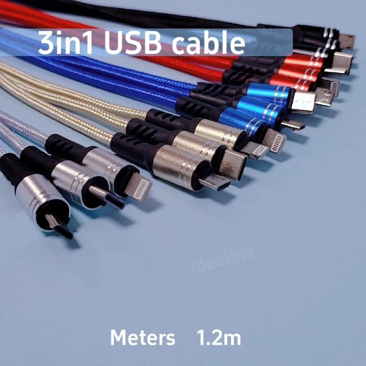 3 In 1 Phone Cable 20w Fast Charging Cable Mobile Phone Charge Cable ...