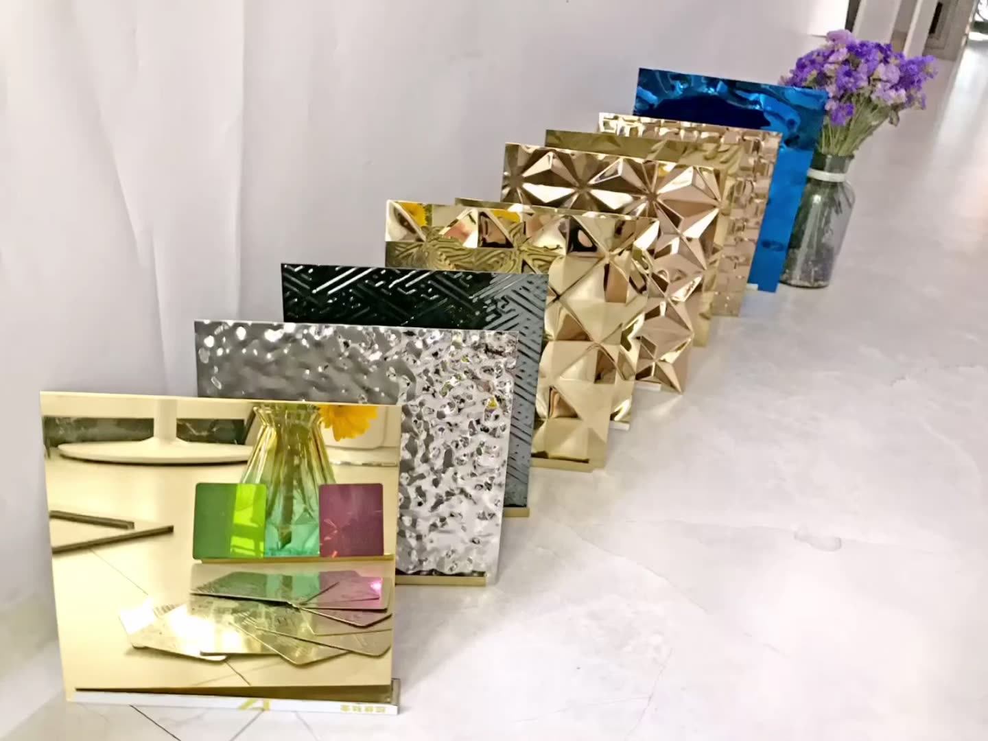 V206 Factory Price Shiny Mirror Embossed Irregular Pattern Titanium ...