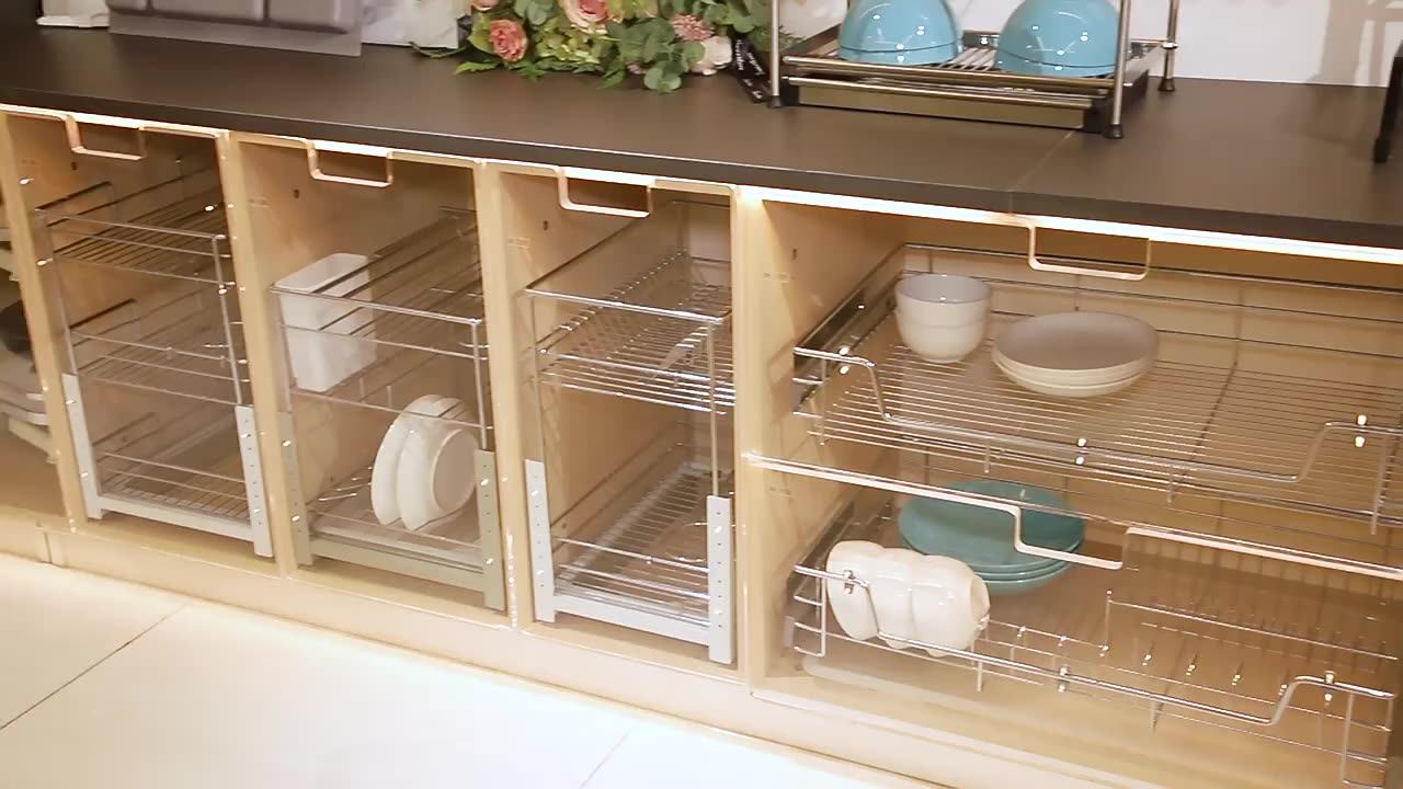Topcen Modern Kitchen Cabinet Corner Basket Pull-out Shelf Rack Magic ...
