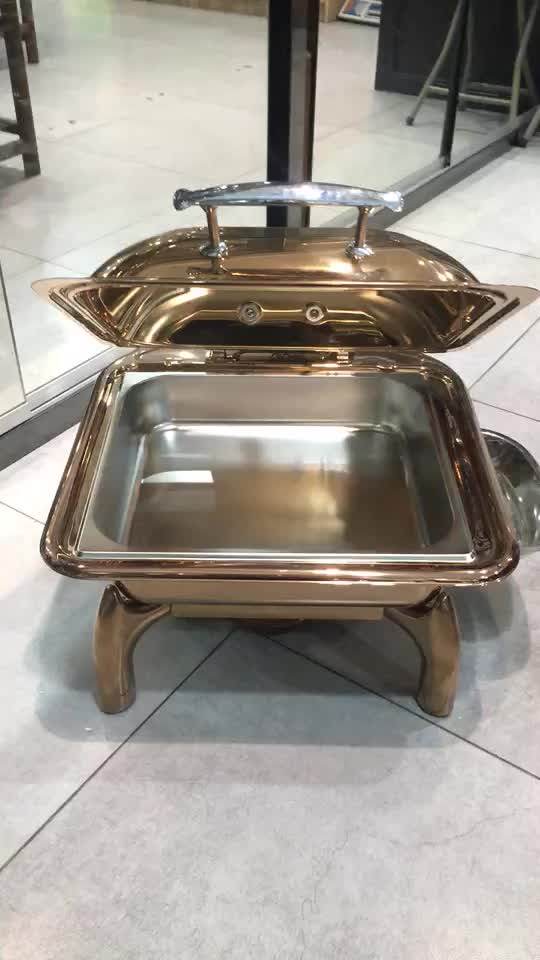 Restaurant Table Accessories Ceramic Gold Buffet Server Chaffing Dish ...