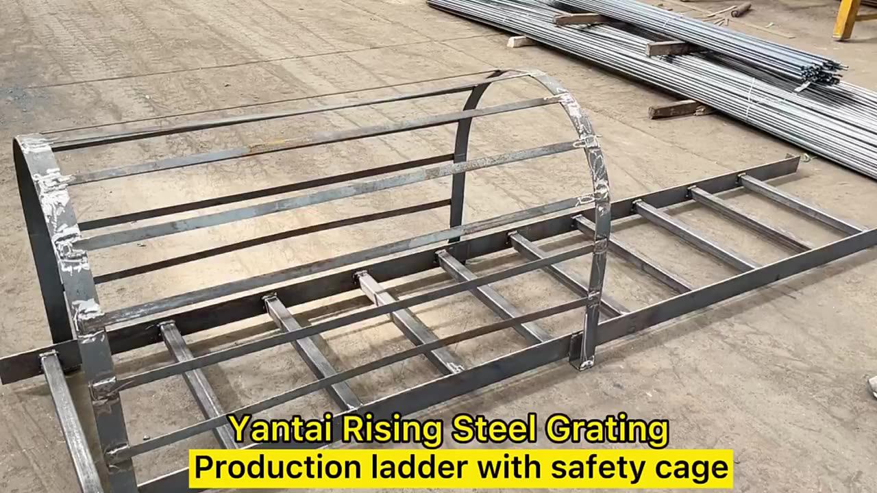 Industrial Galvanized Mild Cat Ladder With Safety Cage - Buy Cat Ladder ...