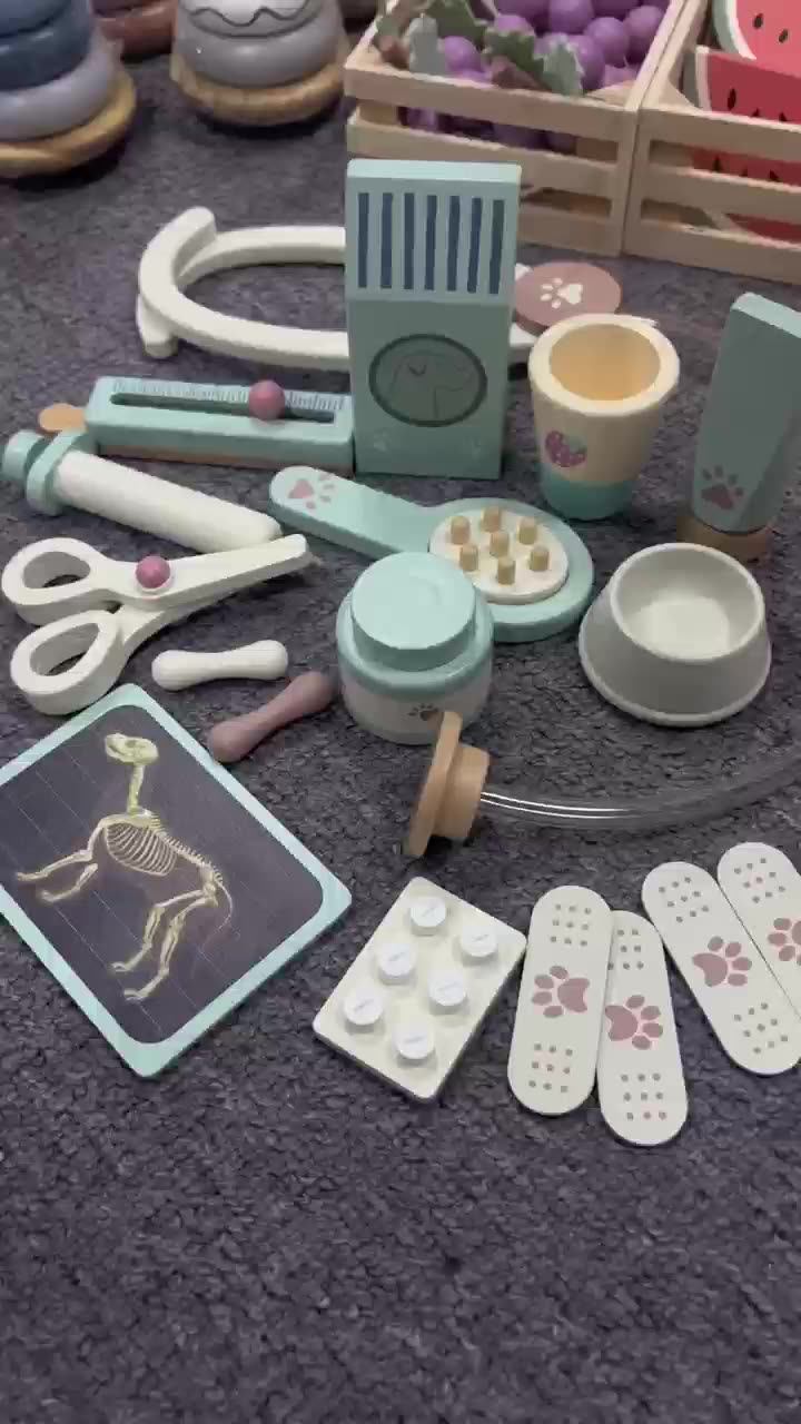 Children Pull Colorful Shape Matching Early Educational Wooden Animal ...