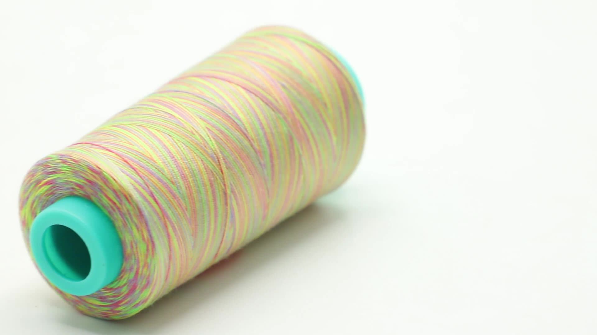 Factory Price Colorful Rainbow Sewing Thread Rainbow Color Polyester ...