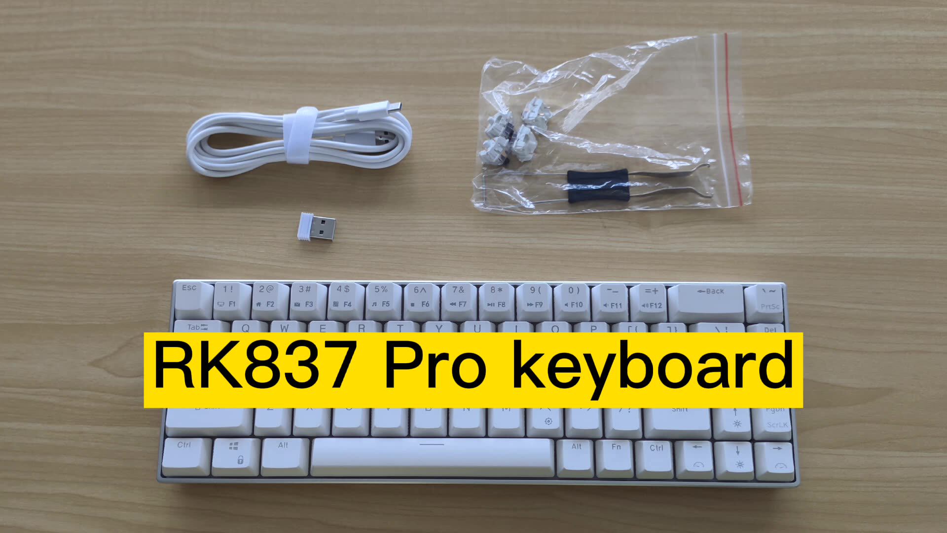 Royal Kludge Rk837 Rkg68 Pro Gold Mechanical Wireless Typewriter ...