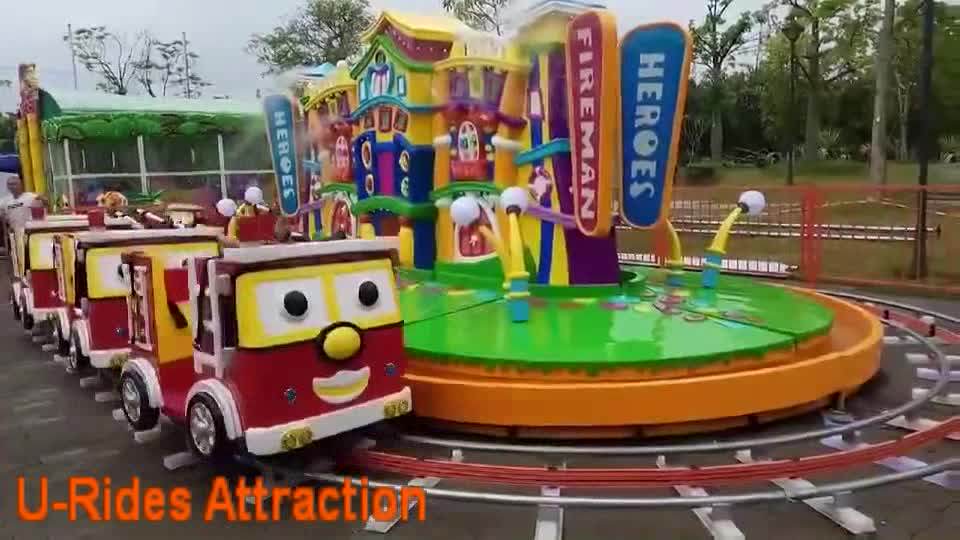 Amusement Park Railway Trains Fire Brigade Theme Electric Ride On Train ...