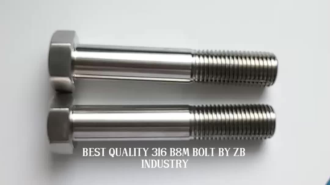 Ss316 316l A4-80 Stainless Steel Hex Head Bolts & Nuts Fasteners. - Buy 316 Stainless Steel ...