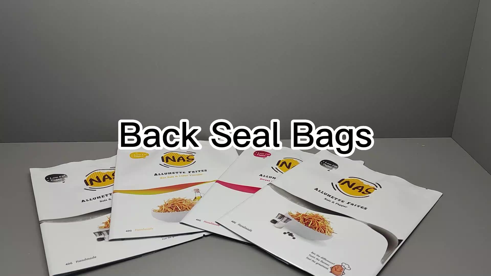Back Side Seal Bag Puffed Food Popcorn Packaging Custom Style Potato ...