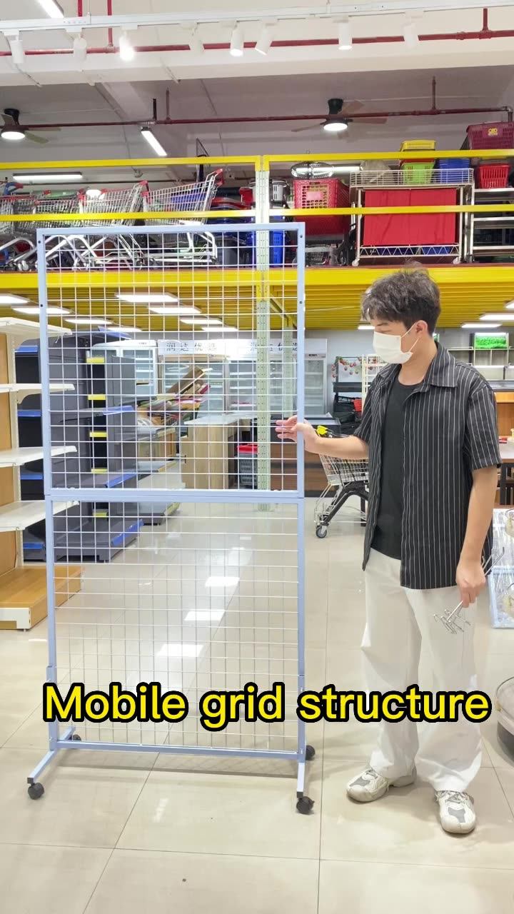 Two-double Gridwall Panels Tower With T-base Floorstanding,Black Wire ...