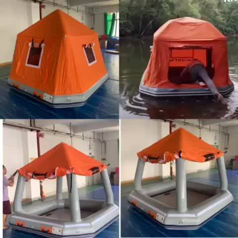Water Camping Cabin Raft Boat Floating Shoal House Inflatable Boat Tent ...