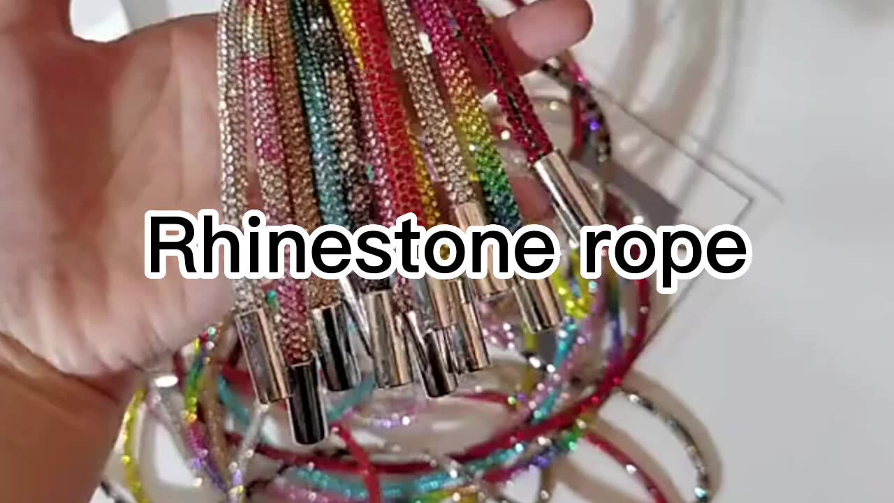 Popularity 6mm 8 Rows Full Diamond Round Glass Crystal Rhinestone Tube ...