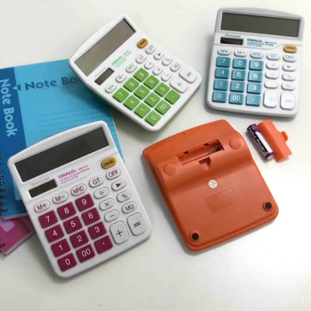 Dual Power 12 Digits Lowest Moq Custom Logo Colourful Calculator - Buy ...