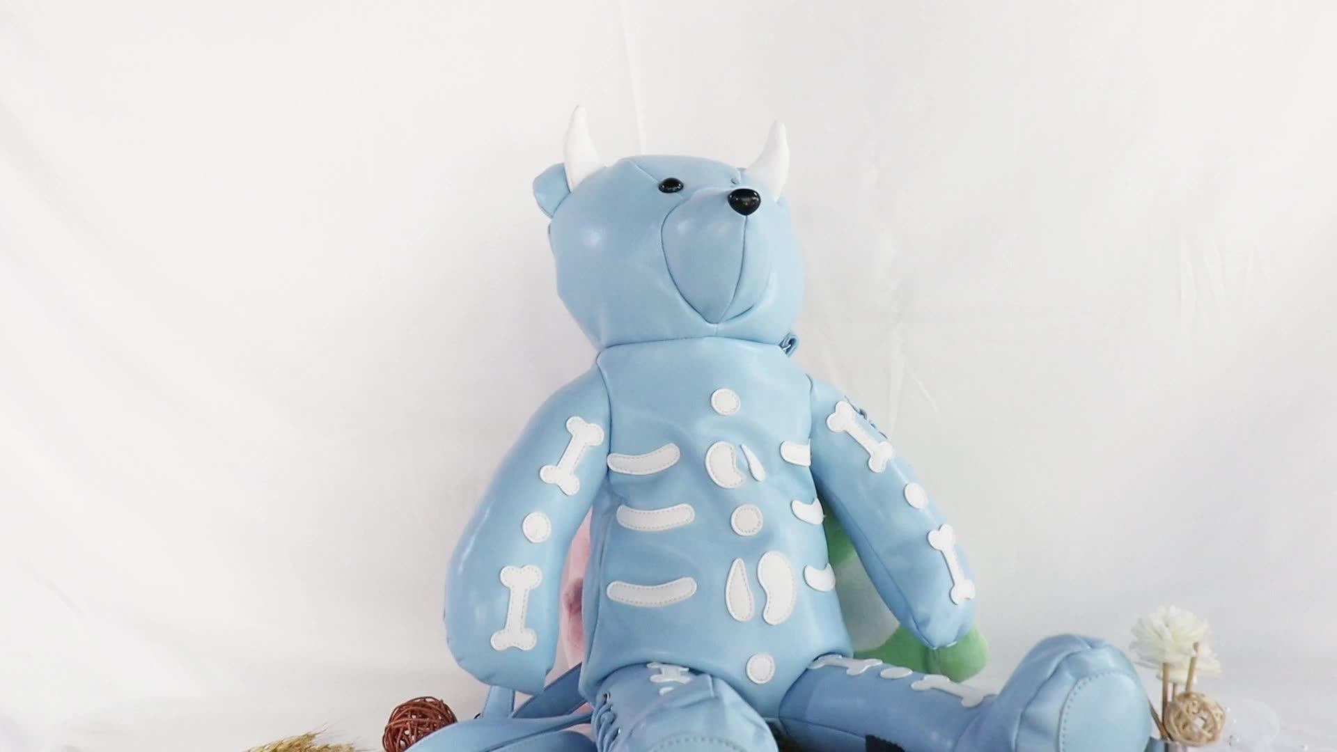 2022 Skeleton Bear Female Backpack Punk Style School Bags Doll Designer ...