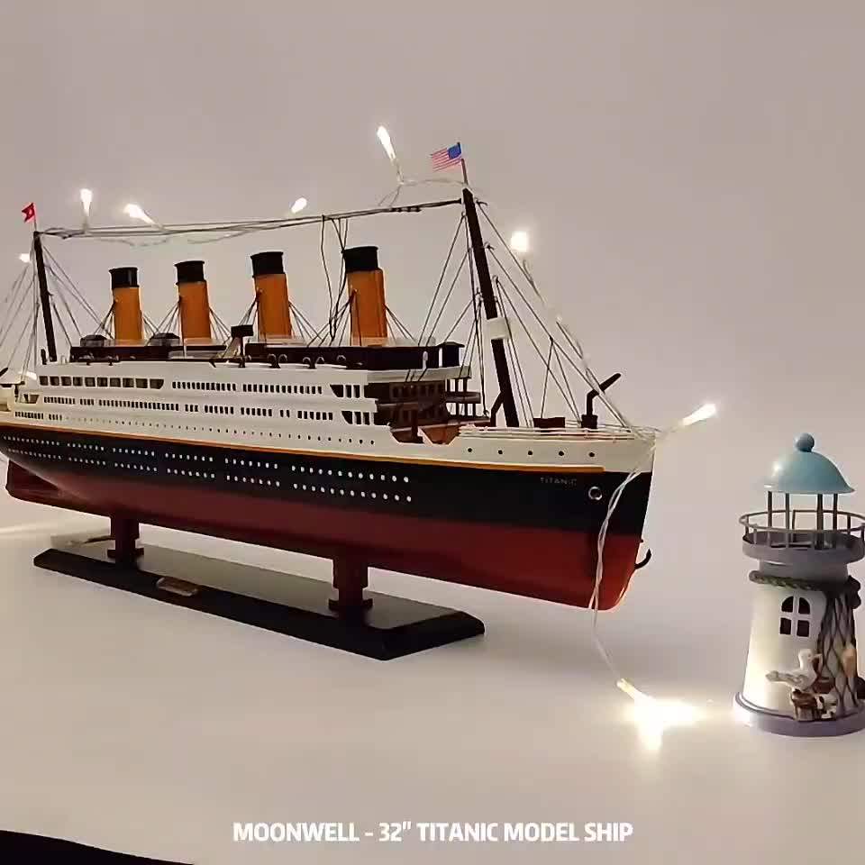 Nautical Rms Titanic Wooden Cruise Ship Model With Led Lights 31.5 ...
