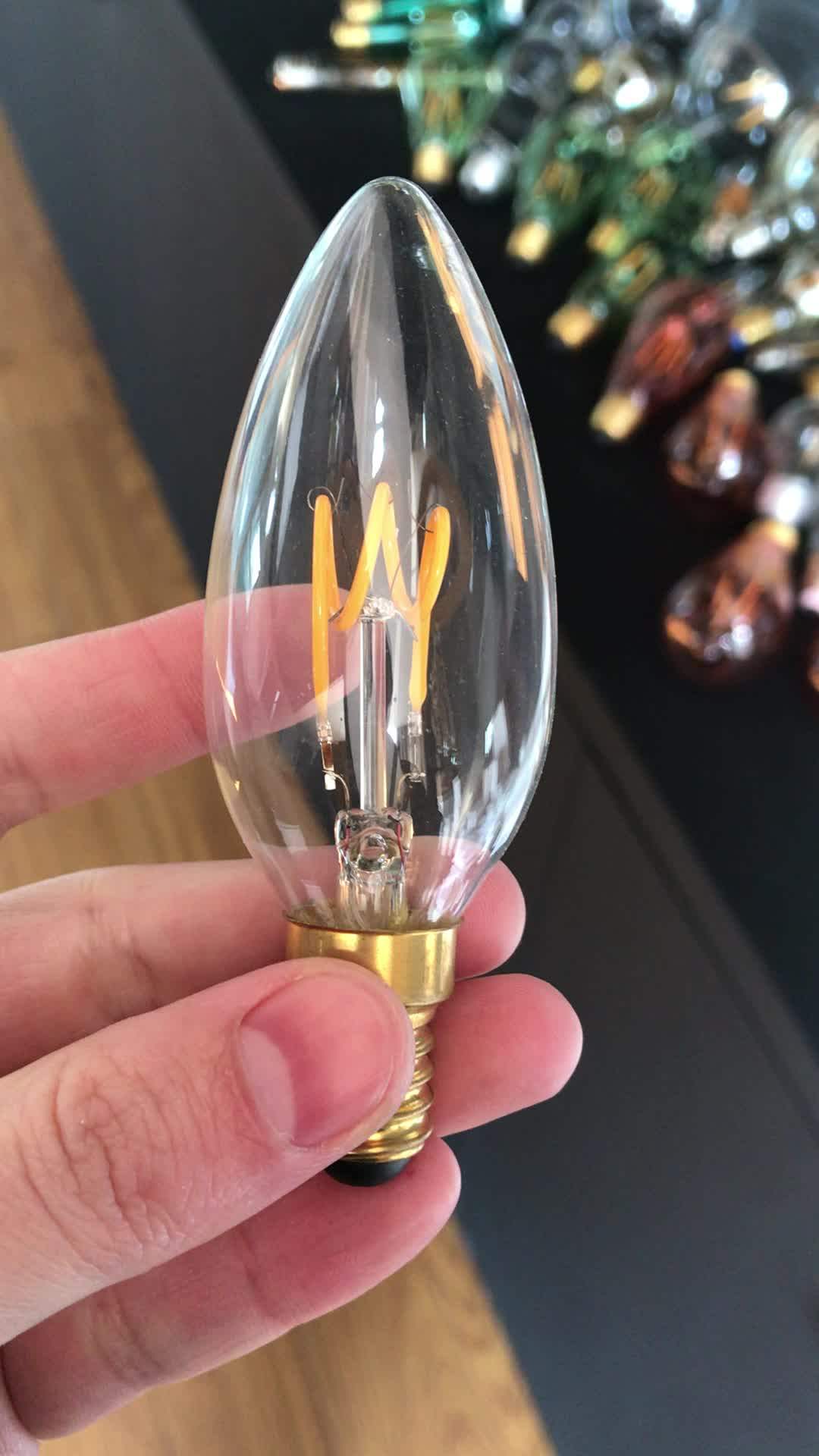 Dimmable Soft Filament Led Lamp Candle C35 Spiral 3w Clear - Buy ...