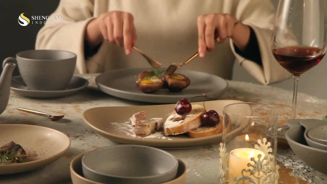 Rustic Fine Dining Restaurant Stoneware Plates 18cm Grey Crockery - Buy ...