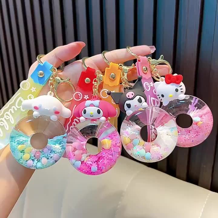 Hello Kitty Oil Into Quicksand Sanrioed Keychain Floating Bubble Beads ...