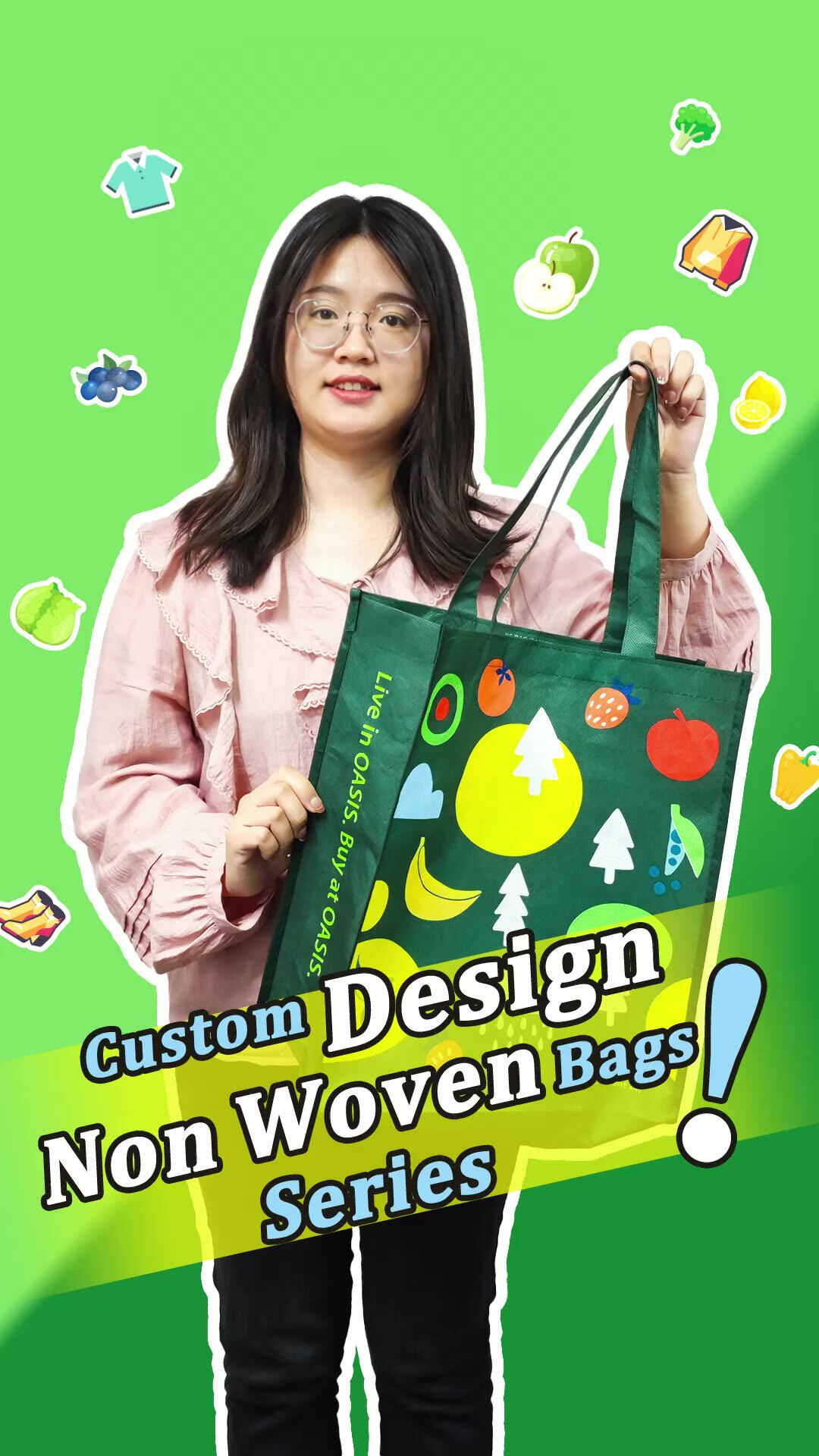 Custom Design Supermarket Reusable Grocery Foldable Shopping Bags For ...