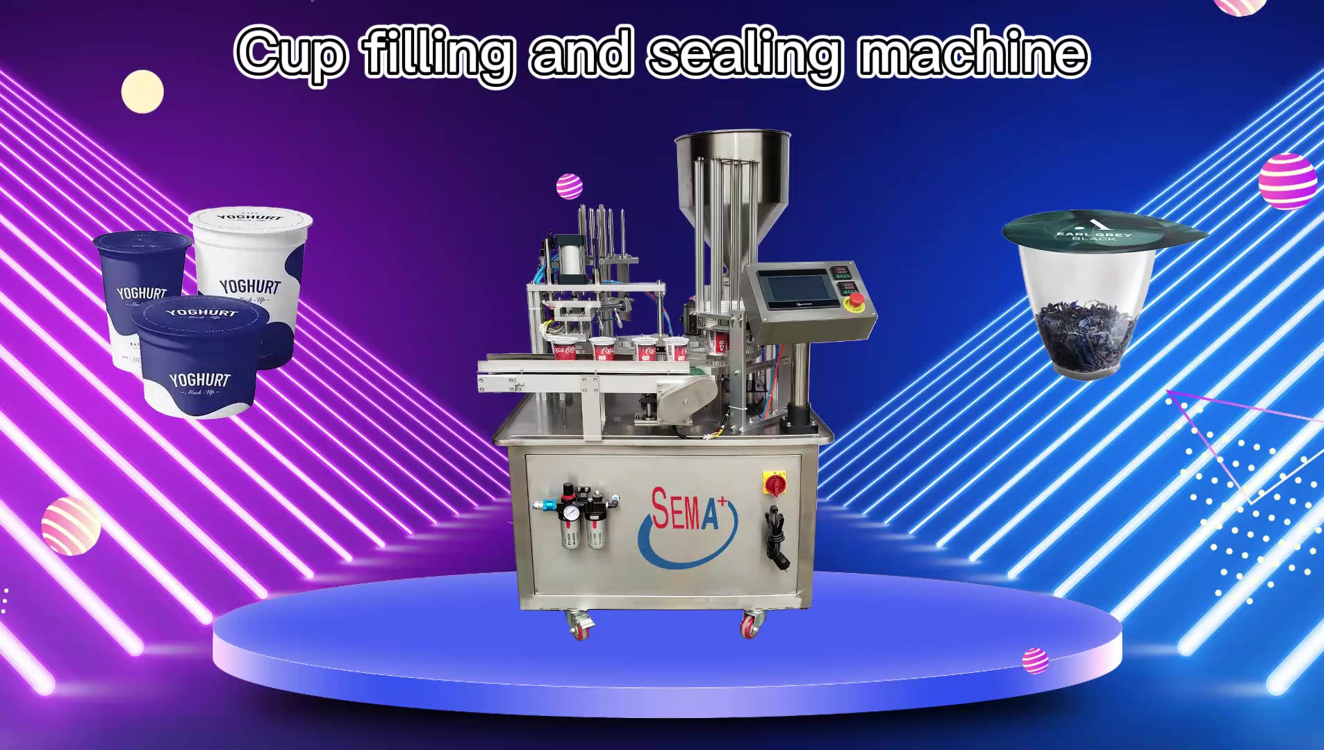 Automatic Green Beans And Potato Chips Cup Filling Sealing Machine Plastic Cup Cream Fill Seal ...