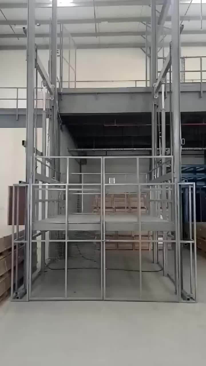 Warehouse Lift Platform Hydraulic Guide Rail Chain Lifts Elevator Wall ...