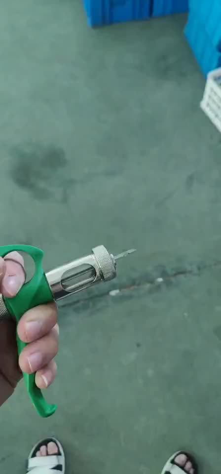 Double Needles Vaccinator 5ml Fowl Pox Needle Automatic Vet Syringe ...