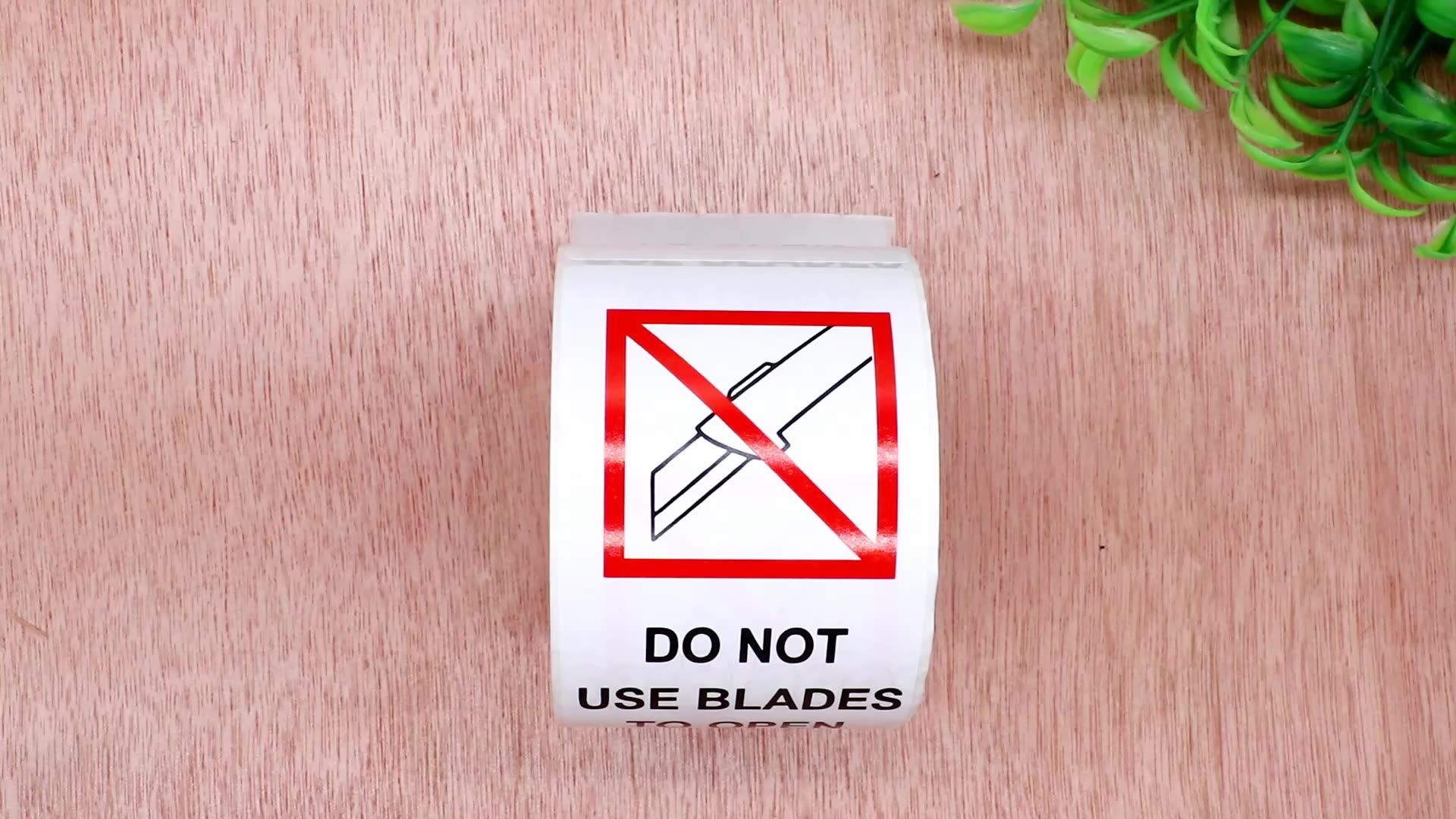 Hybsk 2"x4" Red And Black "do Not Use Blades To Open" Warning Labels ...