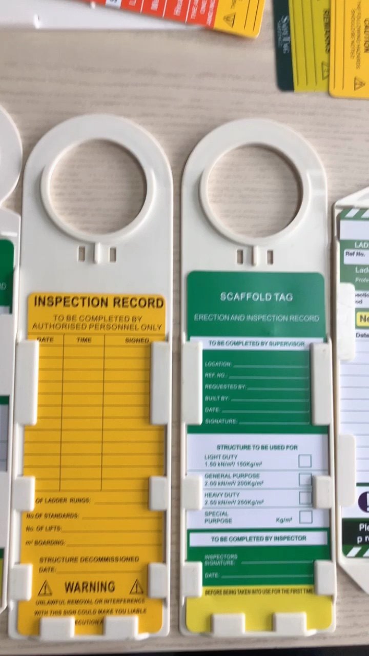 Safety Plastic Scaffold Inspection Tag,Printable Scaffolding Holder Tag ...