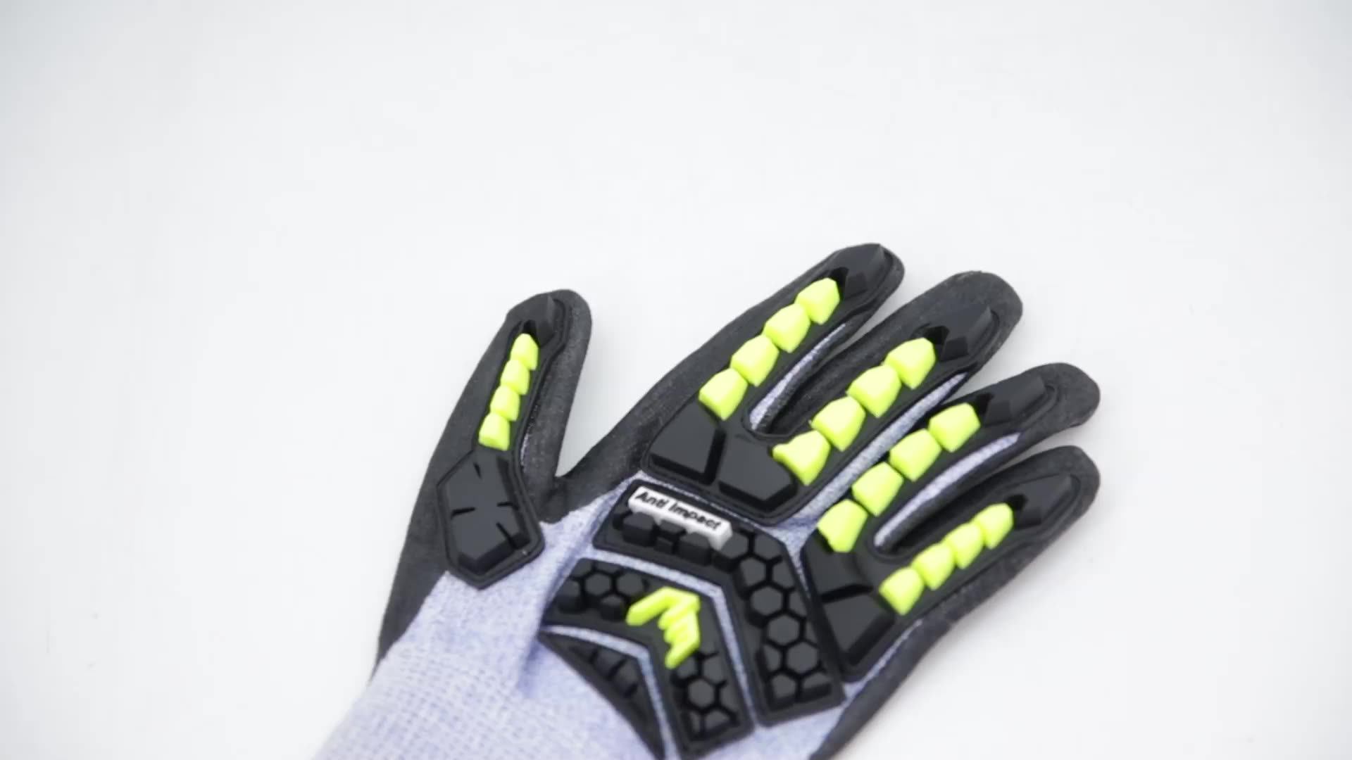 Nmsafety Ansi Impact Level 2 Isea 138 Cut Level 5 Sandy Nitrile Palm ...