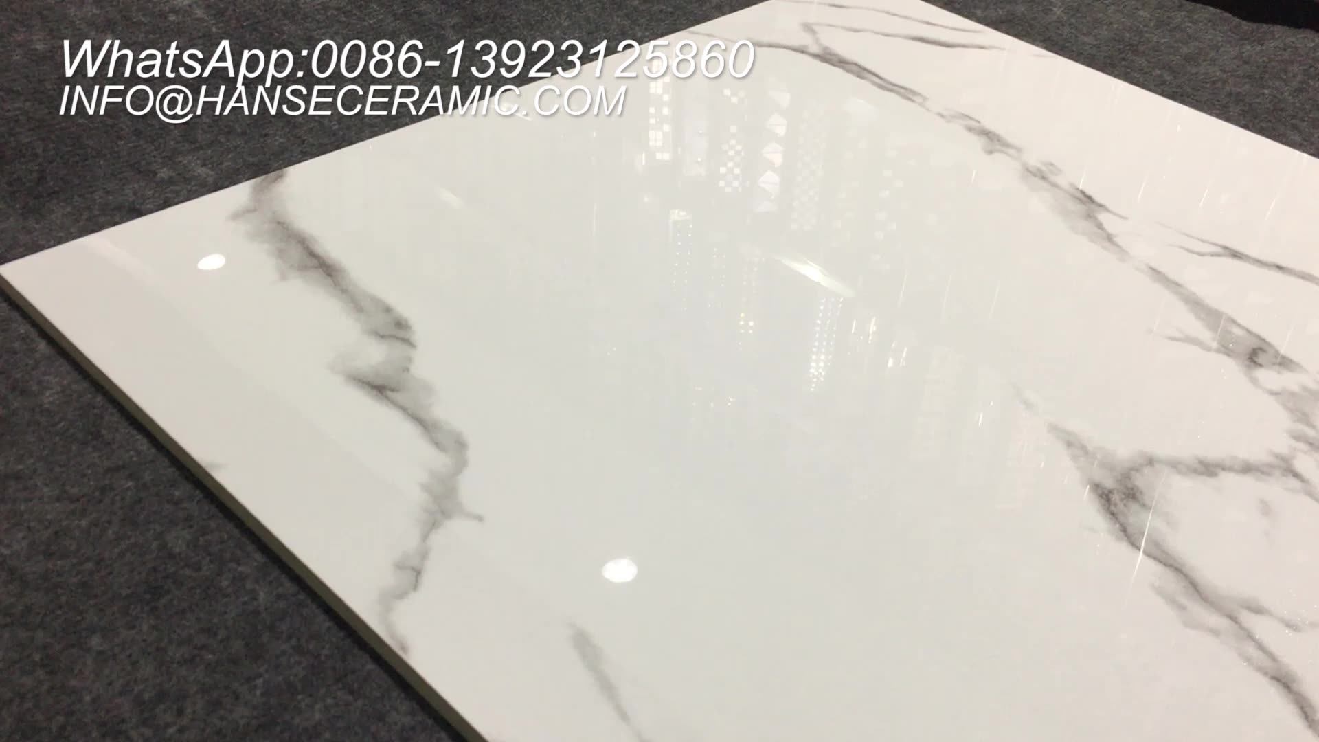 Rectified White Crystal Polished Porcelain Glazed Tile Floor Full ...