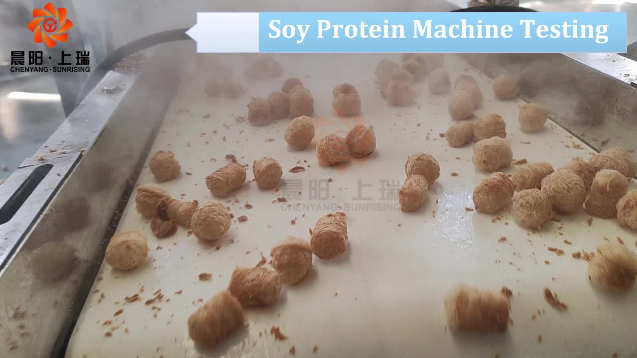 High Efficiency Tvp Textured Soya Chunks Production Line Vegetarian Meat Soy Protein Extruder ...