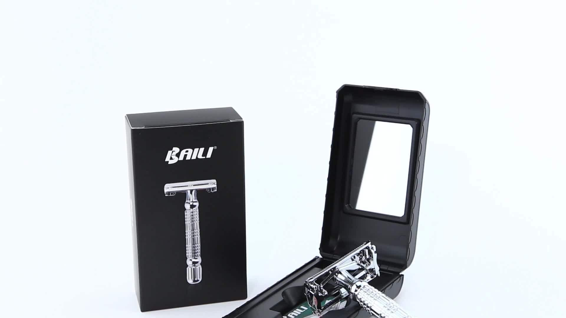 Men's Butterfly Classic Traditional Shaver Double Edge Blade Platinum ...