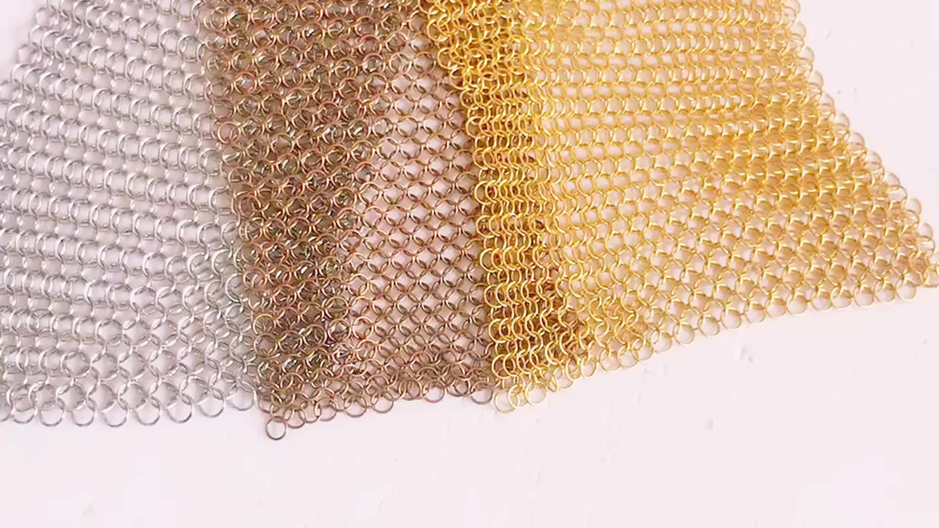 Stainless Steel Chain Mail Mesh Curtain,Plated Color Stainless Steel ...