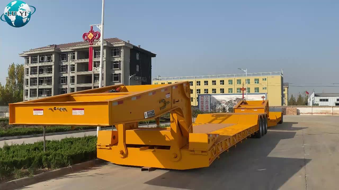 3 Axle Lowbed 80 Ton 100 Ton 120 Ton 150 Ton Low Bed Front Loading 40ft ...