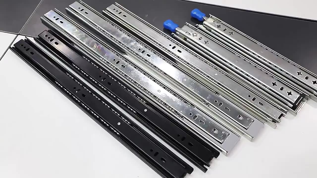 Drawer Slide Stainless Steel Track Cabinet Guide Rail Damping Buffer ...