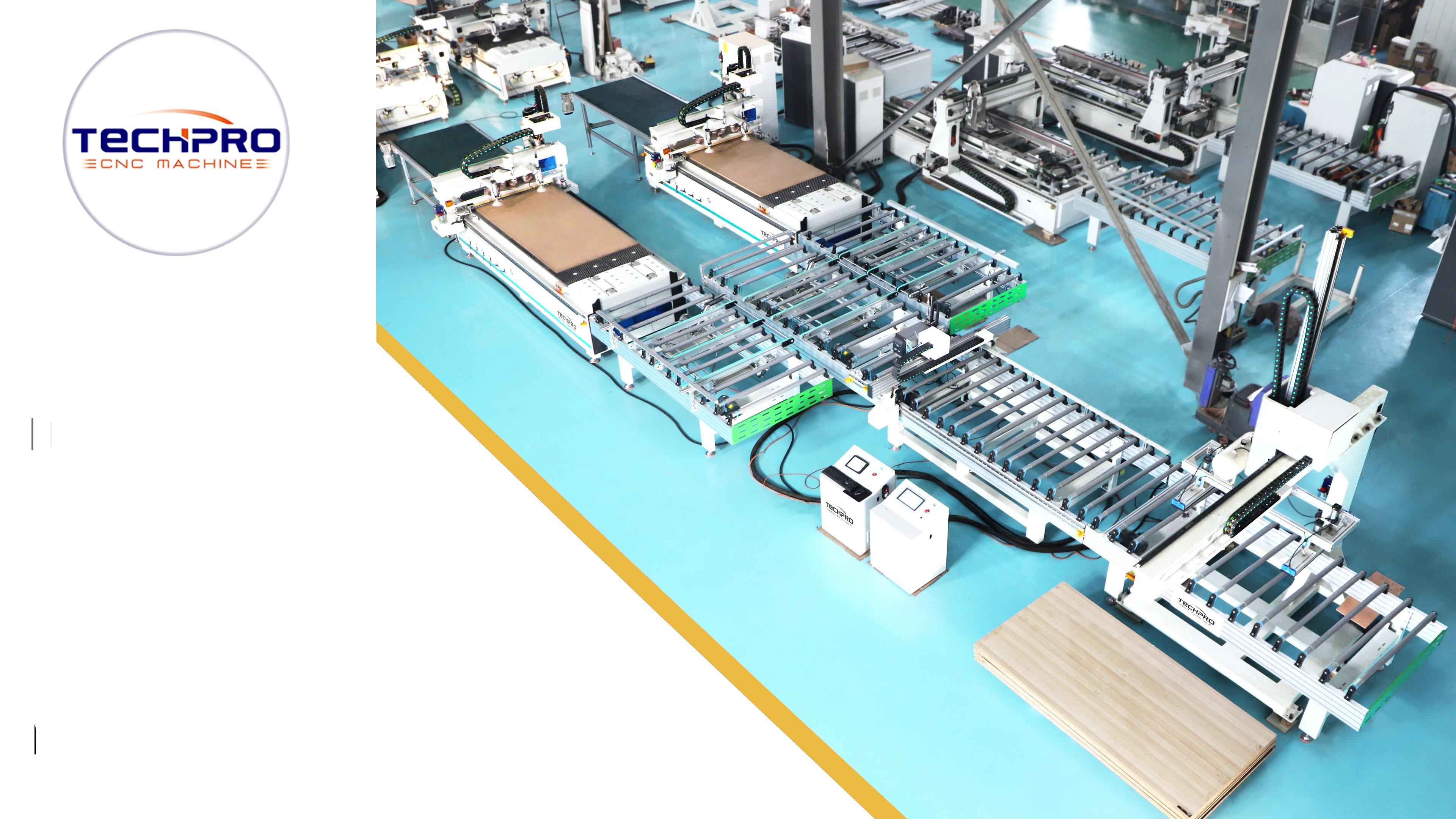 Auto Labeling Loading Unloading Cnc Router Mdf Cutting Wooden Furniture Door Making Machine For ...