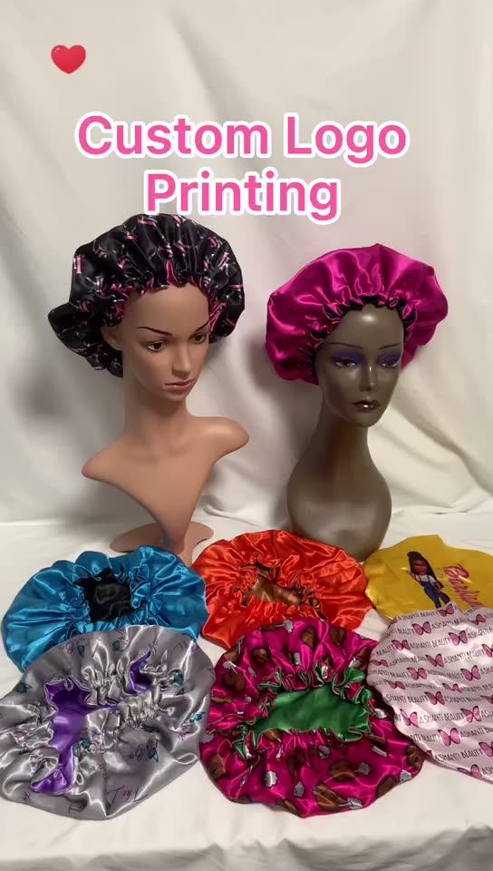 Free Shipping Custom Bonnets Satin Women Sleeping Cap Soft Reversible ...
