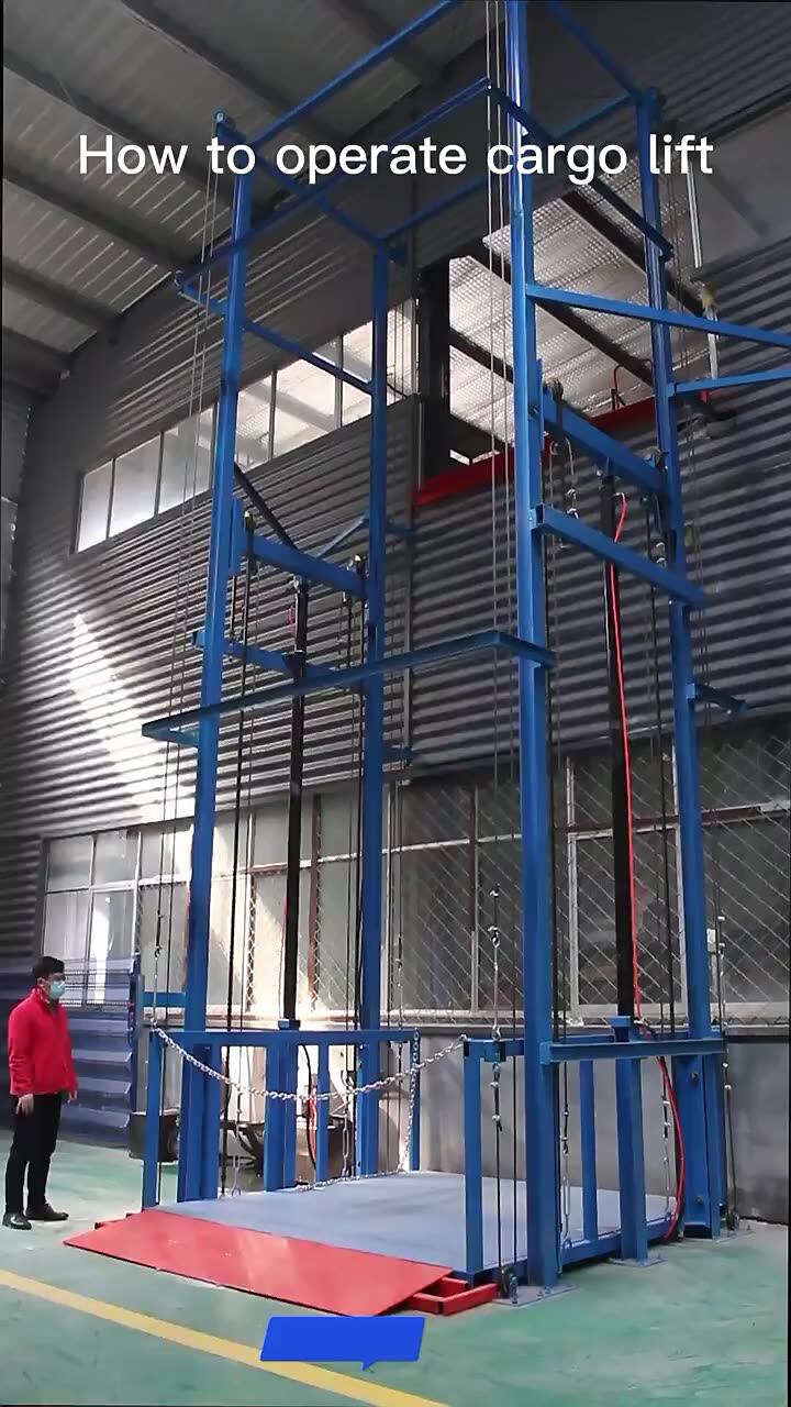 Guide Rail Hydraulic Stationary Vertical Cargo Lift Work Platforms ...