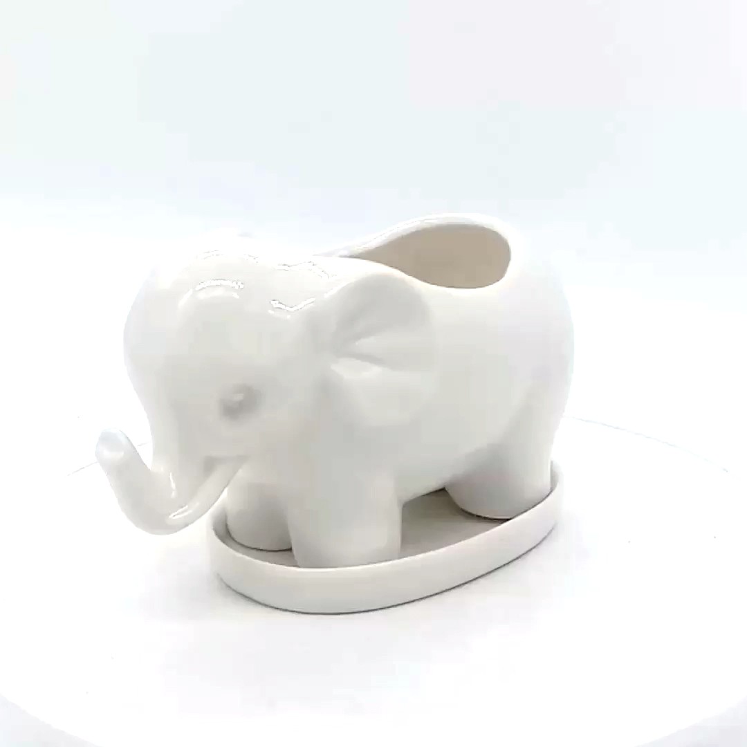 Kawaii Plant Pots Ceramic White Elephant Plant Pot,Elephant Planter ...