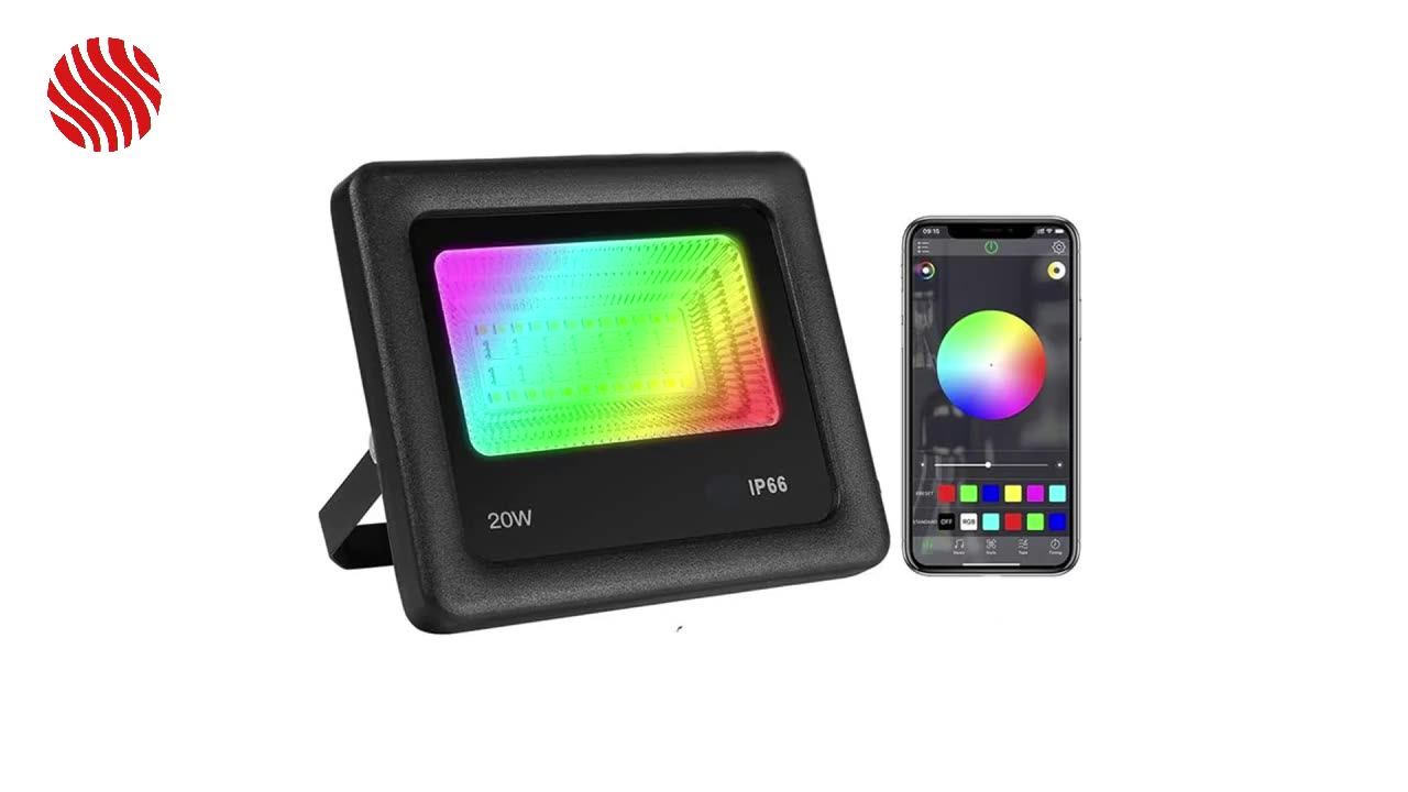 Aluminum Rgb Flood Light With App Control 20w Smart Flood Light Rgbw ...