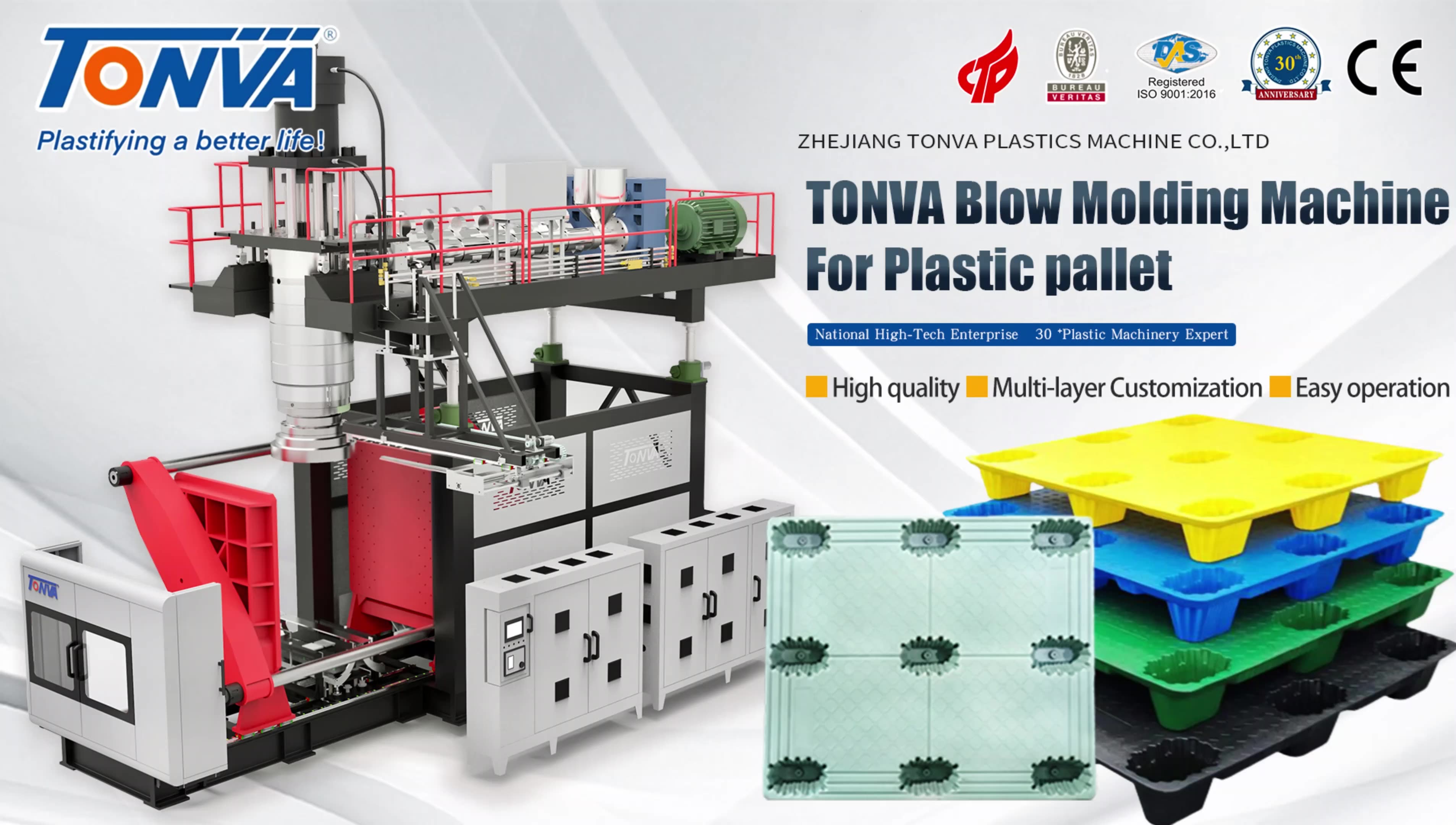 Tonva Plastic Extrusion Blow Molding Pallet Plastics Nine Foot Tray Making Machine - Buy Plastic ...