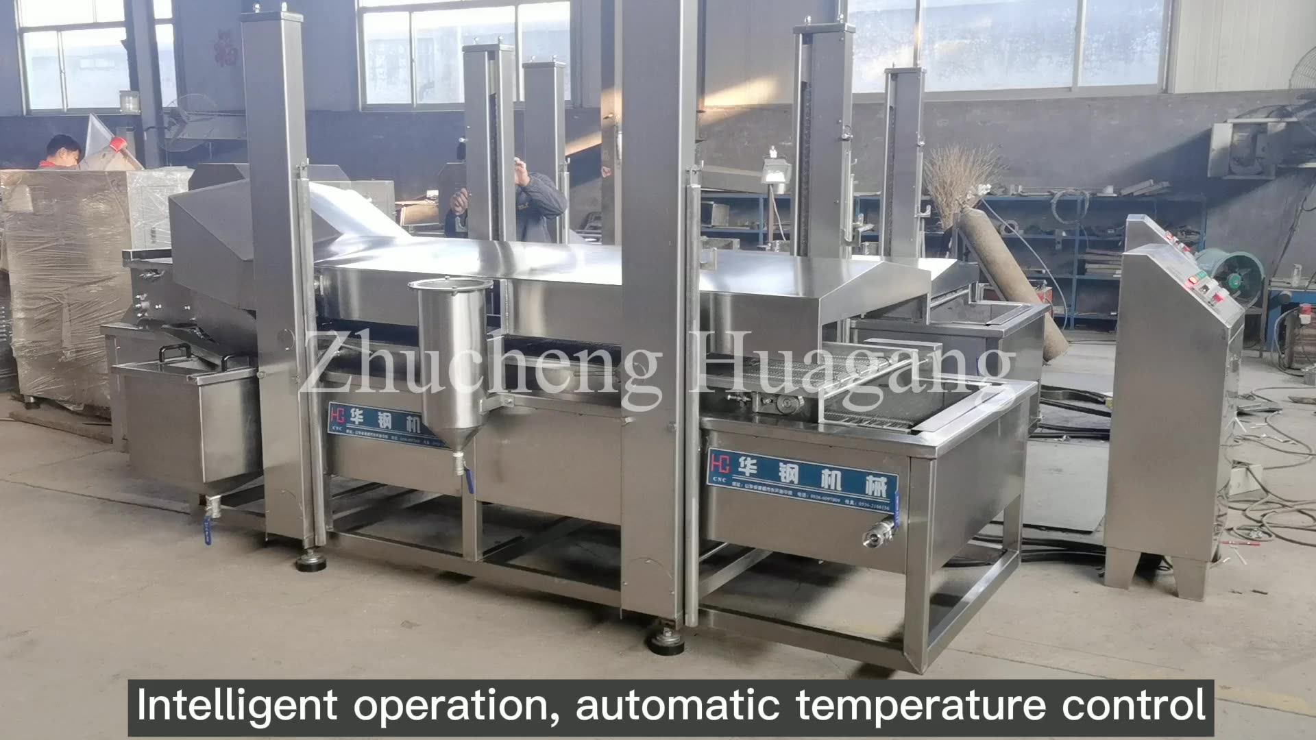 Continuous Doughnut Belt Conveyor Frying Machine Double Mesh Belt ...