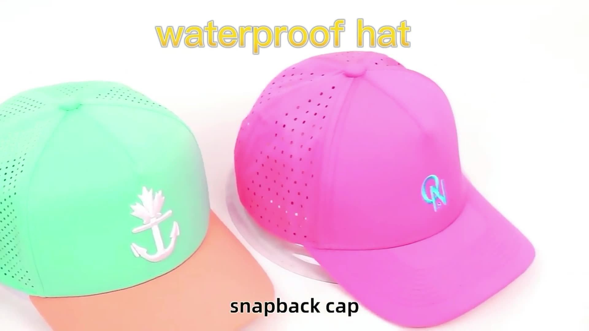 Custom 5 Panel Rubber Pvc Logo Perforated Laser Cutting Hole Waterproof ...