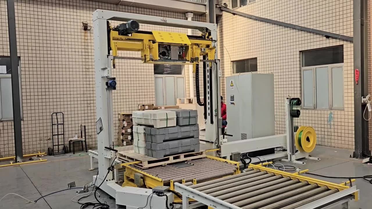 Automatic Pallet Strapping Machine Vertical Pallet Strapping Equipment ...