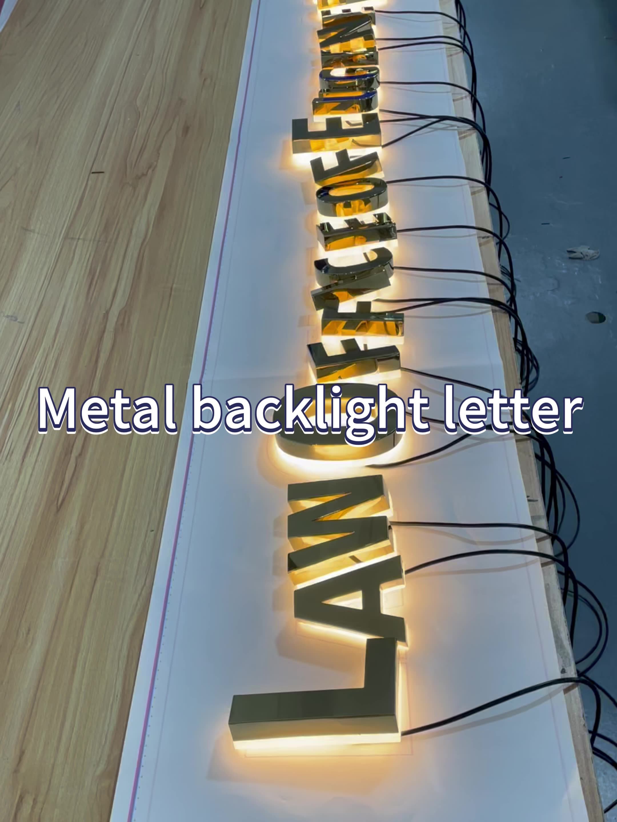 Logo Wall Sign Metal 3d Stainless Steel Led Backlit Letter Signboard ...