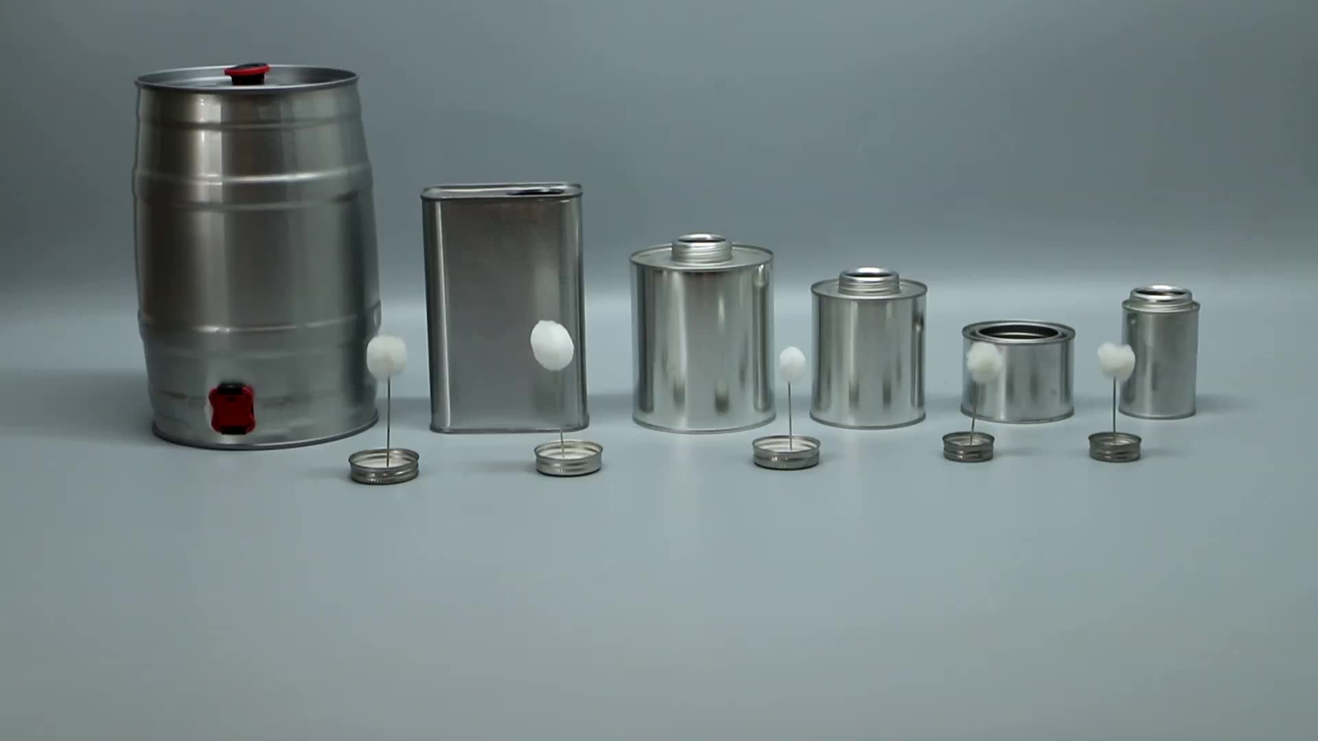 1 Quart Metal Container 1l Round Metal Tin Can Packing For Adhesive ...