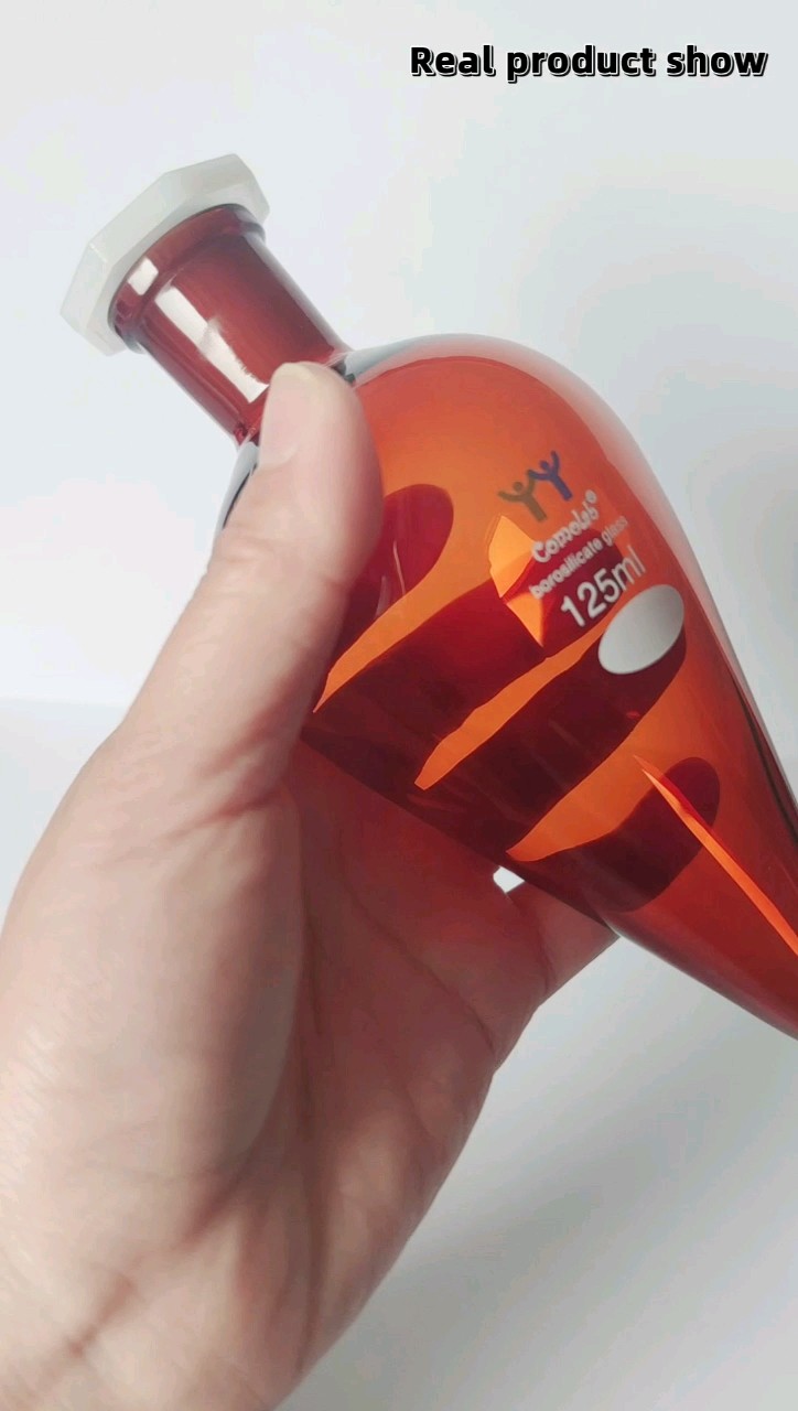 Lab 1000ml Amber Glass Pear Shaped Separatory Funnel - Buy Separatory ...